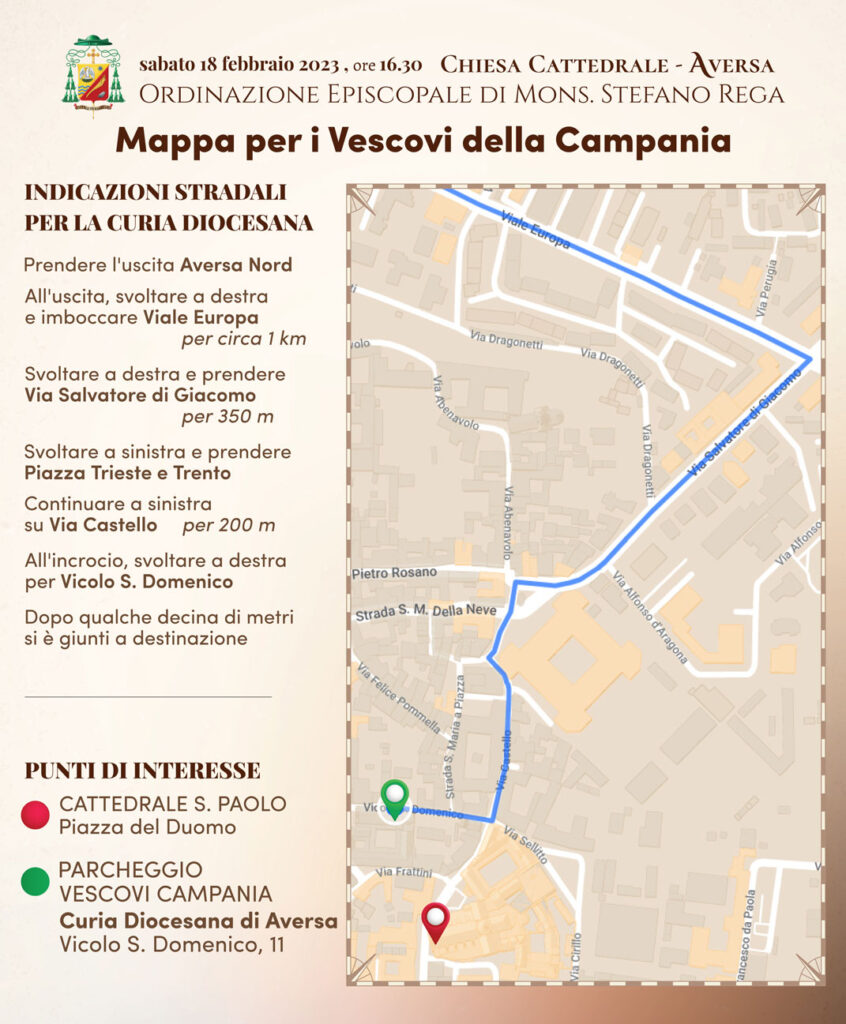 Ordinazione Episcopale Mons. Stefano Rega: Mappe con Indicazioni e Aree ...